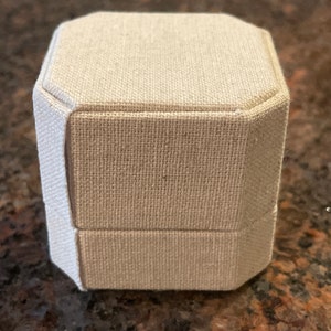 Triple Slot Octagon Velvet Ring Box Custom Wedding Ring Box Engagement ...