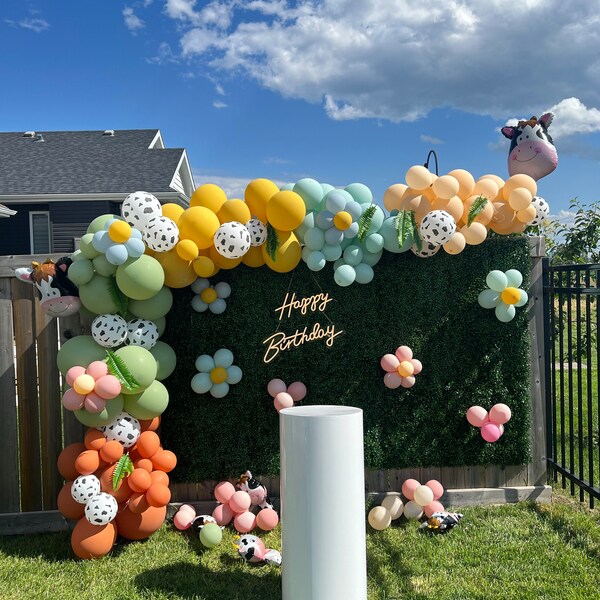 Retro Daisy Balloon Flower Wall | First Birthday Party Decor Balloon ...