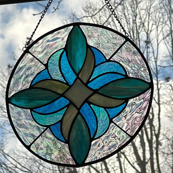 Mandala Swirl Stained Glass Pattern, Stained Glass Pattern, Digital ...