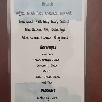 Dusty Blue Menu INSTANT DOWNLOAD Watercolor Dinner Wedding, Editable ...