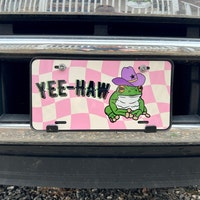 Walk the Dinosaur Front License Plate Cute Dino Car T-rex Triceratops ...