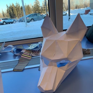 DIY Wolf Mask, Low Poly Paper Craft Template, Printable Wolf Mask ...