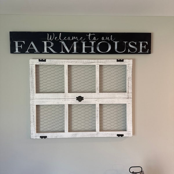 Black Welcome to Our Farmhouse Sign / 4 Ft Farmhouse Sign / Rustic Sign ...