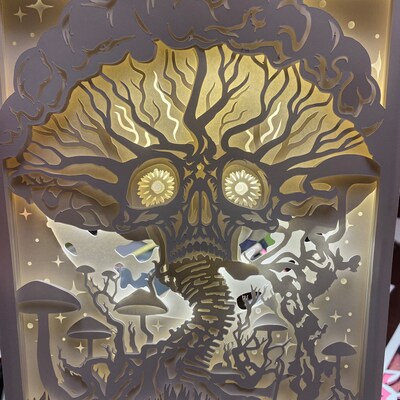 Skull Mushroom Shadow Box Files, Paper Cut Light Box Template File ...