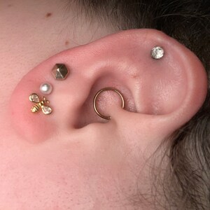 Double Septum Ring Crescent Moon Hoop Daith Hoop Hinged - Etsy
