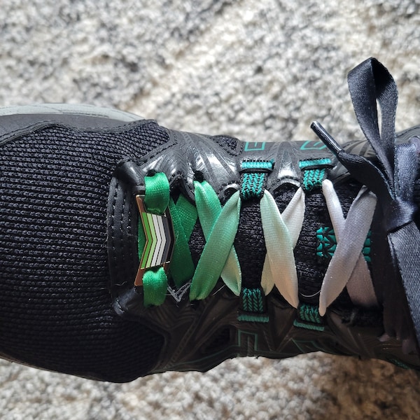 Agender Lace Locks — Subtle LGBT Pride Shoelace Enamel Badge Shoe Charm ...