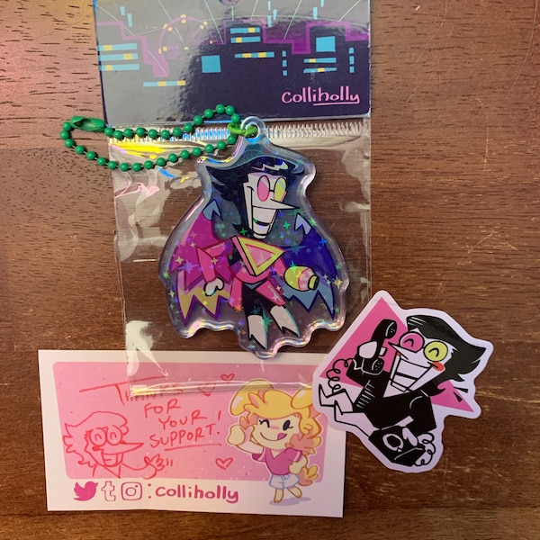 Spamton NEO Deltarune Holographic Keychain - Acrylic and Epoxy Charm 2. ...