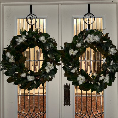 Magnolia Wreath for Front Door With Realistic White Magnolia Blooms ...