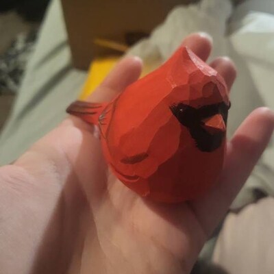 Handmade Cardinal Wood Carving Bird Figurine Cardinals Wood Cardinal ...