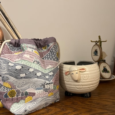 Sheep Yarn Tub, Yarn Keeper, Yarn Bowl, Sock Yarn Holder, Sheep Needle ...