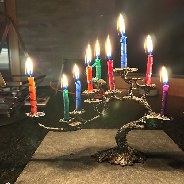 Chanukah Menorah Bonsai Tree Unique Hanukkah Menorah Modern Rustic Look ...