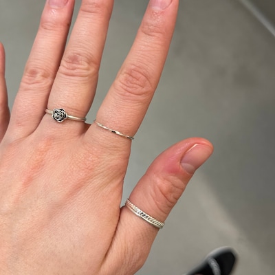 Sterling Silver Tiny Stacking Ring/midi Ring/dainty Ring/knuckle Ring ...