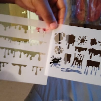 Paint Drip Stencil, Reusable Paint Drip Stencil, DIY Craft Stencil ...