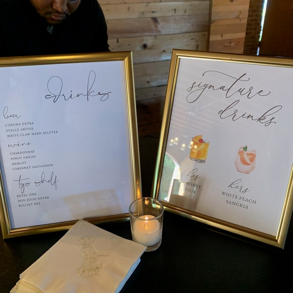 Signature Drink Sign Template Printable Signature Cocktail Sign Menu ...