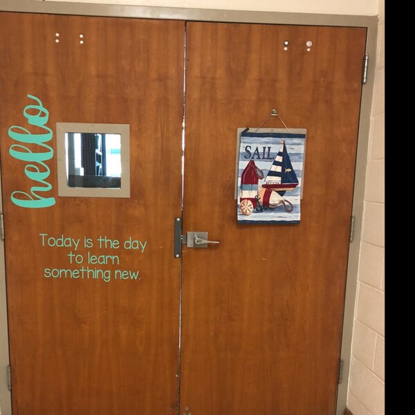 Hello Classroom Exterior Door and Quote Decal - Etsy