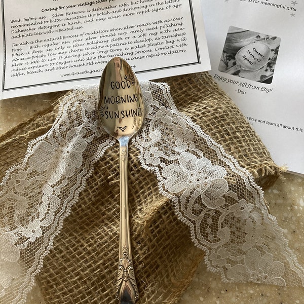 Honey Bee Spoon, Be Kind, Hand Stamped Silver Plated Spoon, Honey Spoon ...