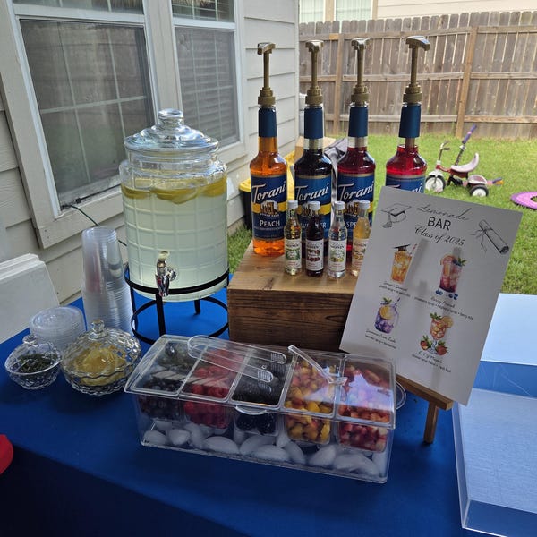 Custom Graduation Party Lemonade Bar Recipe Editable Menu Sign Canva ...