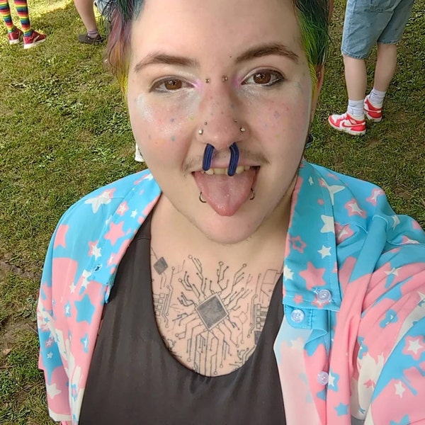 Transgender Star Drip Pride Button-up (made-to-order) - Etsy