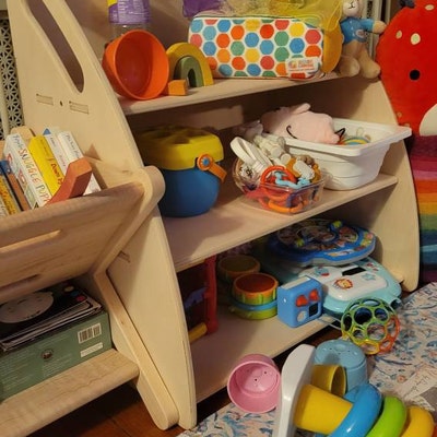 Corner Shelf Montessori Toy Shelf Corner Toyshelf Montessori Wooden ...