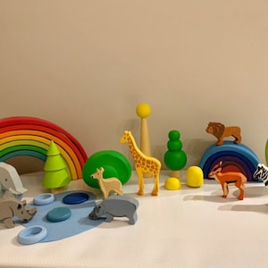 Wooden Tree Toy Set Woodland Trees Playset Nursery Decor | Etsy