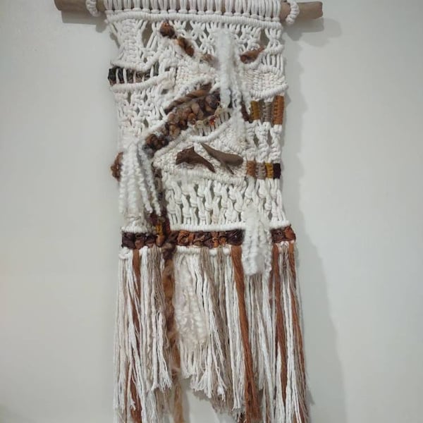 Sky Woven Art Tapestry Wall Art Macrame Macraweave Knit Trim Handmade ...