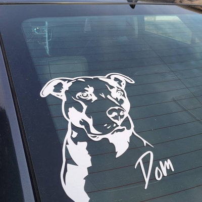 Personalized Pit Bull Decal Dog Window Decal Pit Bull Car Decal Pit ...