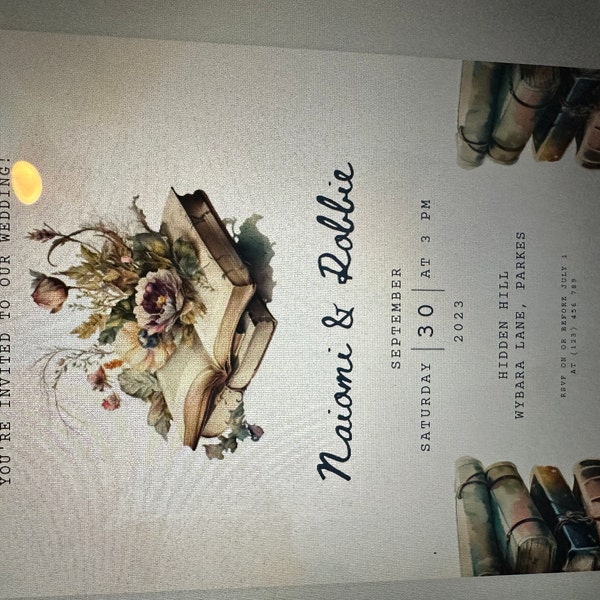 Book Theme Wedding Invitation Printable/book Lover Wedding Invitation ...