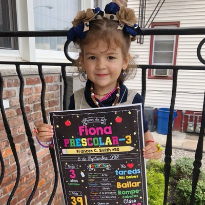 SPANISH Carteles De Primer Dia De Escuela Easy DIY Canva Printable ...