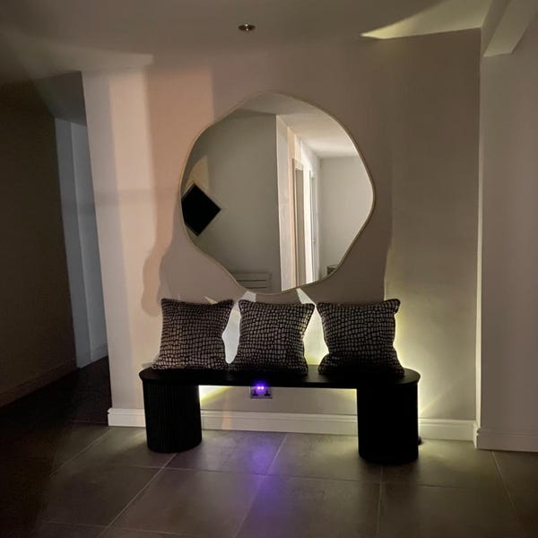 Pill Shaped Mirror Vertical Oval Mirror Minimalist Wall Mirror Capsule ...