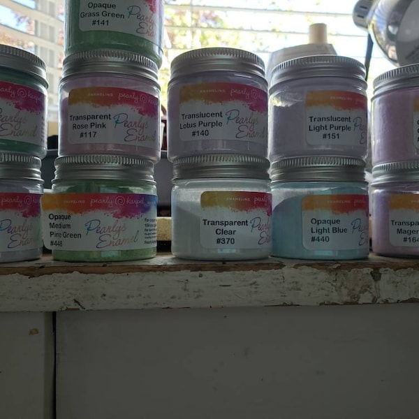 Pearly's Enamel Powder Pink& Purple Collection 3oz. (85gr.) Great for ...