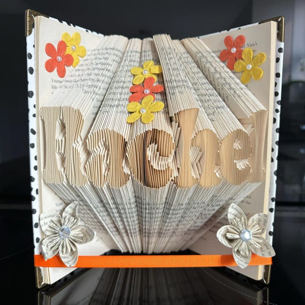 Folded Book Art Name - Etsy