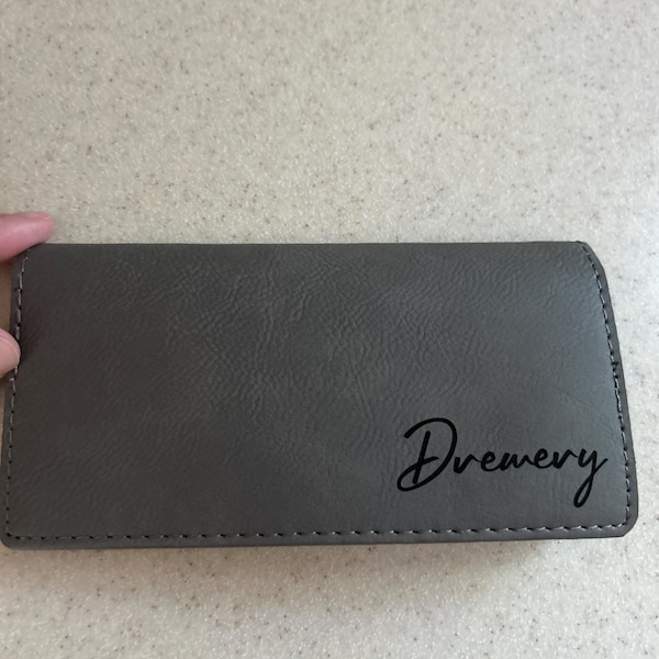 Personalized Checkbook Cover, Leather Checkbook, Checkbook Wallet and ...