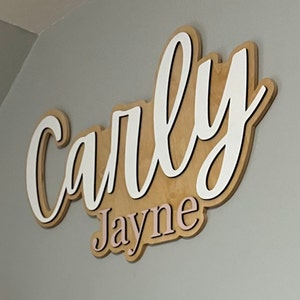Custom Wooden Outlined Name Sign for Nursery - Etsy