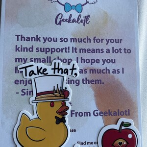 Small Lucifer Duckie Handmade Sticker 2 Variations 1.5x2.27 & 1.8x2.8 ...