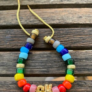 Collar de cuentas arco iris grande corbata en la pulsera | Etsy