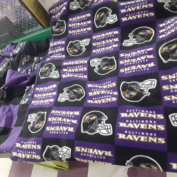 NFL Football Baltimore Ravens on Black Woven Cotton Fabric Priced by ...