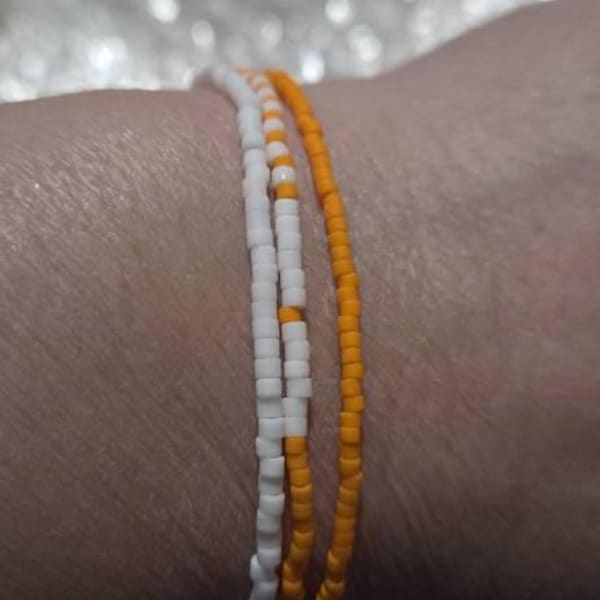 Minimalist Summer Orange Bracelet Stack. - Etsy