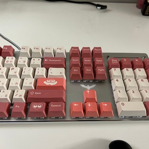 Strawberry Mochi Daifuku Keycap Set 129 Piece Cherry Profile PBT Subdye ...