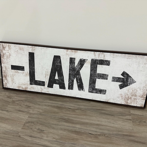 Lake House Sign | Lake Sign With Arrow | Lake Arrow - Etsy