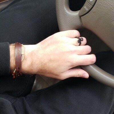 Iron Ring, Forged Iron Ring, Double Scroll Ring, Rustic Iron Ring, Iron ...