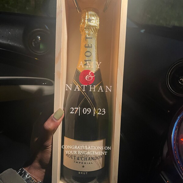 Personalised Engagement Bottle Box | Personalised Wedding Gift for the ...