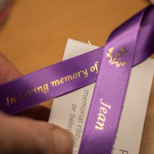 Personalised Funeral Ribbons. in Loving Memory Pre Shaped - Etsy UK