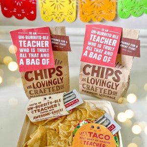 Taco and Burrito Teacher Gift Card Holder Printable, Instant Download ...