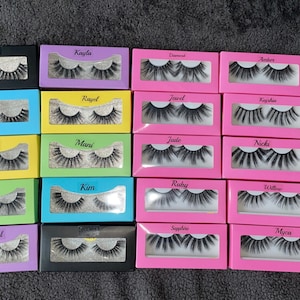 Eyelash Custom Name Case Stickers Labels Rectangle Clear Transparent ...