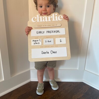 Wooden Daisy Flower Milestone Cards Custom Name Milestone - Etsy