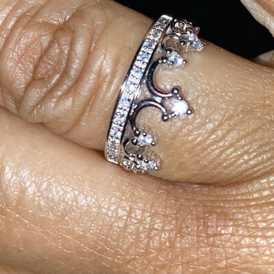 The Quinn. Sterling Silver 925 Queen Crown Ring - Etsy