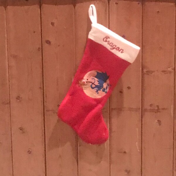 Dragon Christmas Stocking, Personalized, Choose Your Own Colors - Etsy