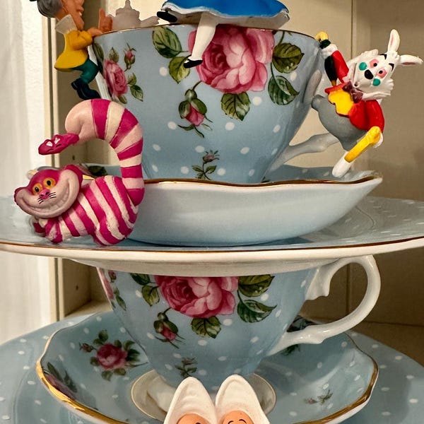 Alice in Wonderland Cup Edge Hanging Figurines - Etsy