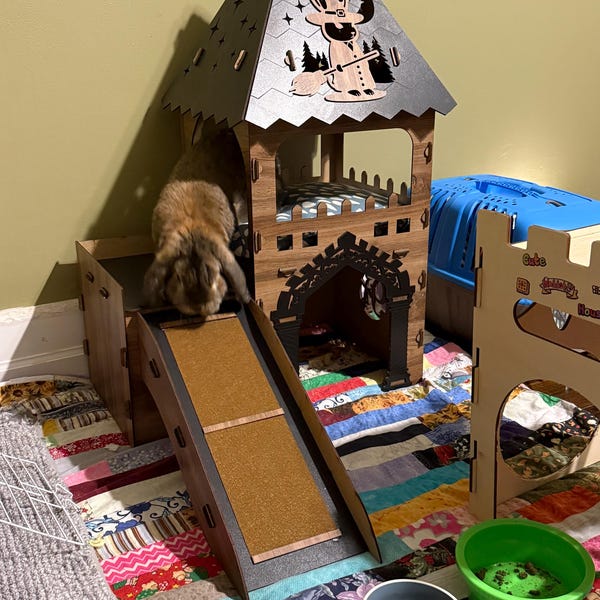 Large Wizard Rabbit Tower: A Magical Nest | Medieval Design Bunny ...