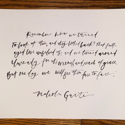 Brush Lettered Handwritten Wedding Vows Print // Wedding Vows Print ...